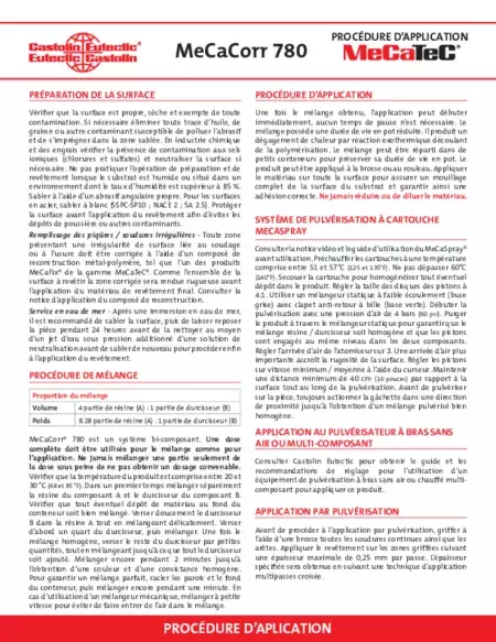 Application Instructions MeCaTeC MeCaCorr 780 | Castolin Eutectic